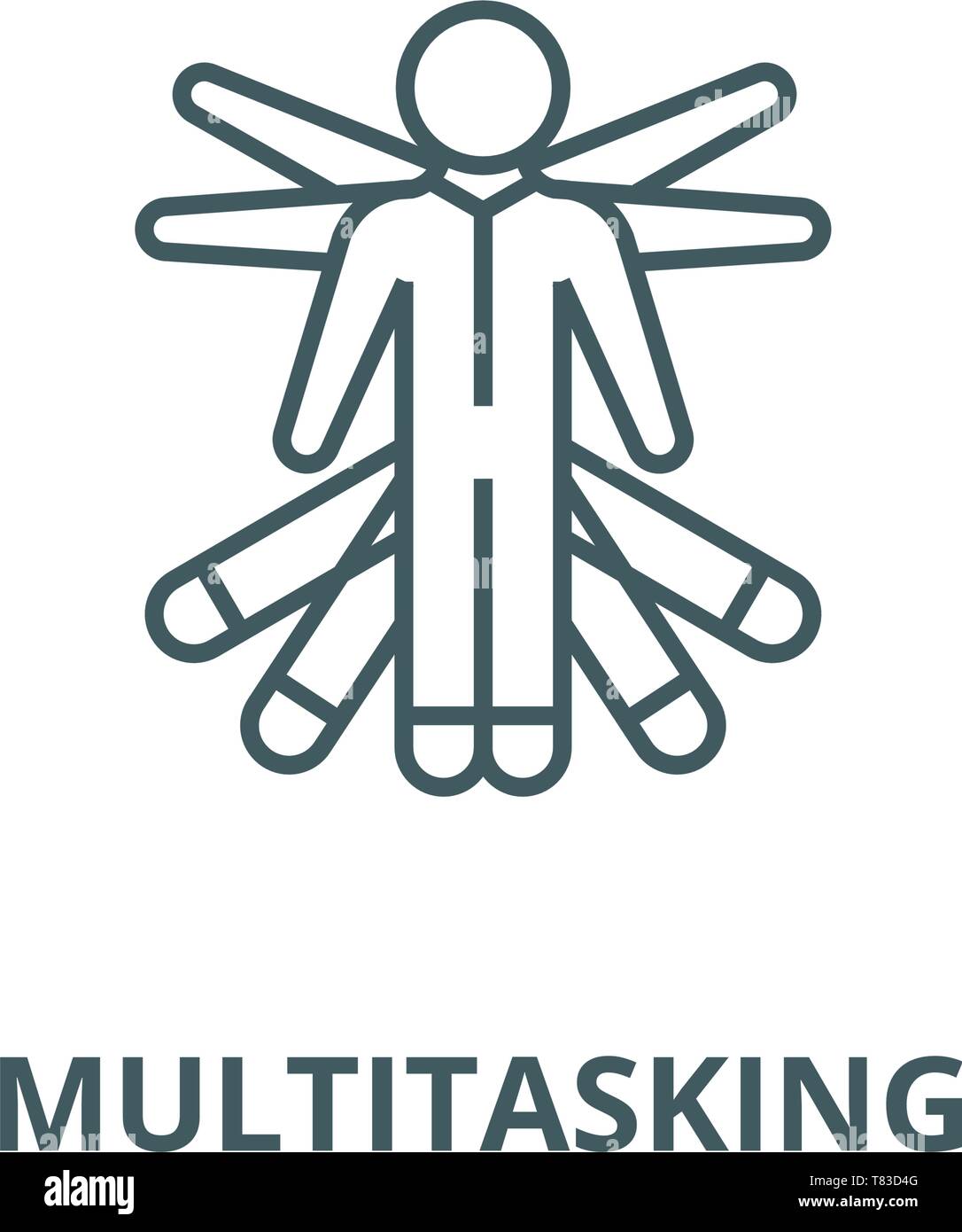 Multitasking,project management vector line icon, linear concept, outline sign, symbol Stock ...