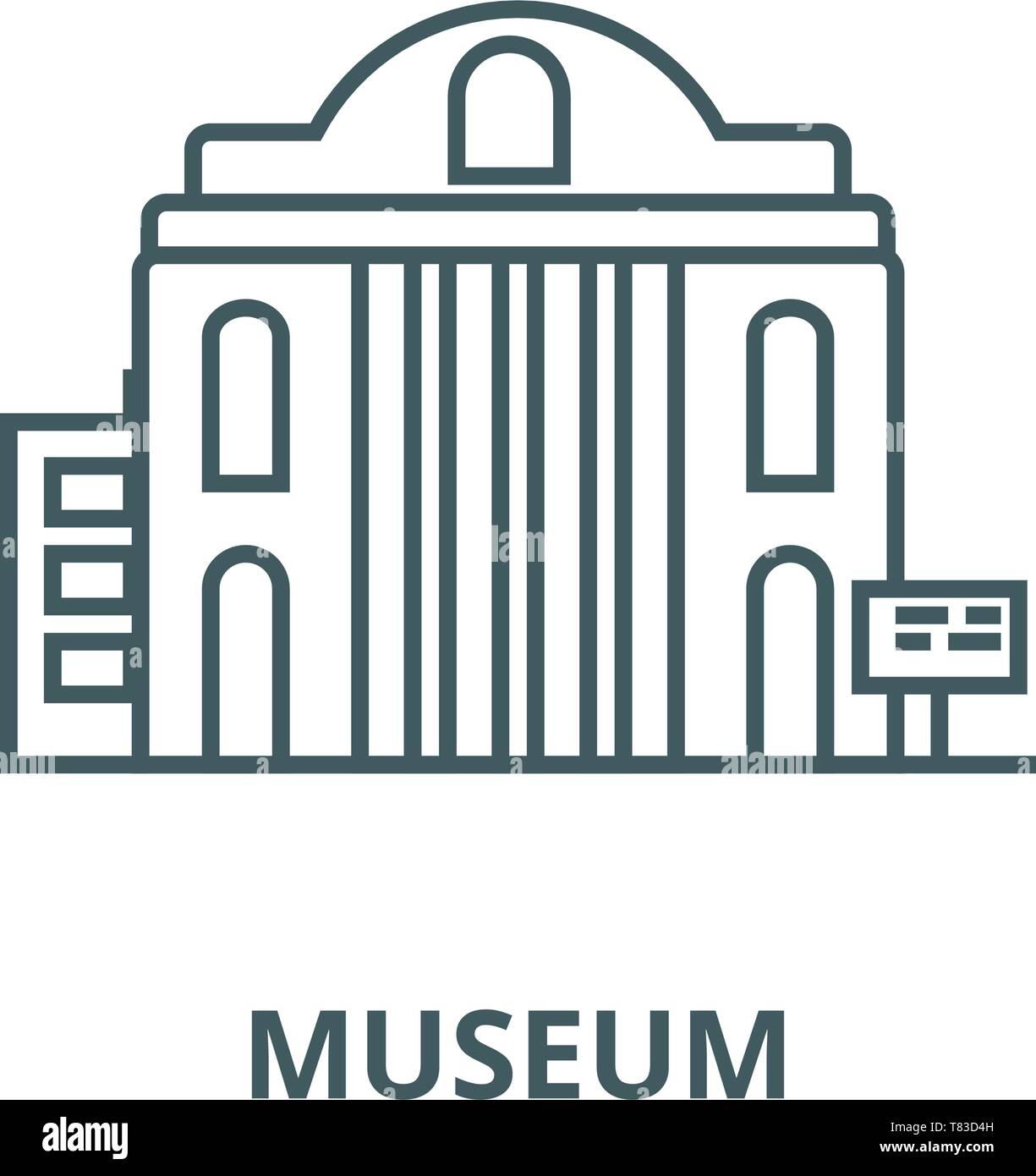 Museum vector line icon, linear concept, outline sign, symbol Stock ...