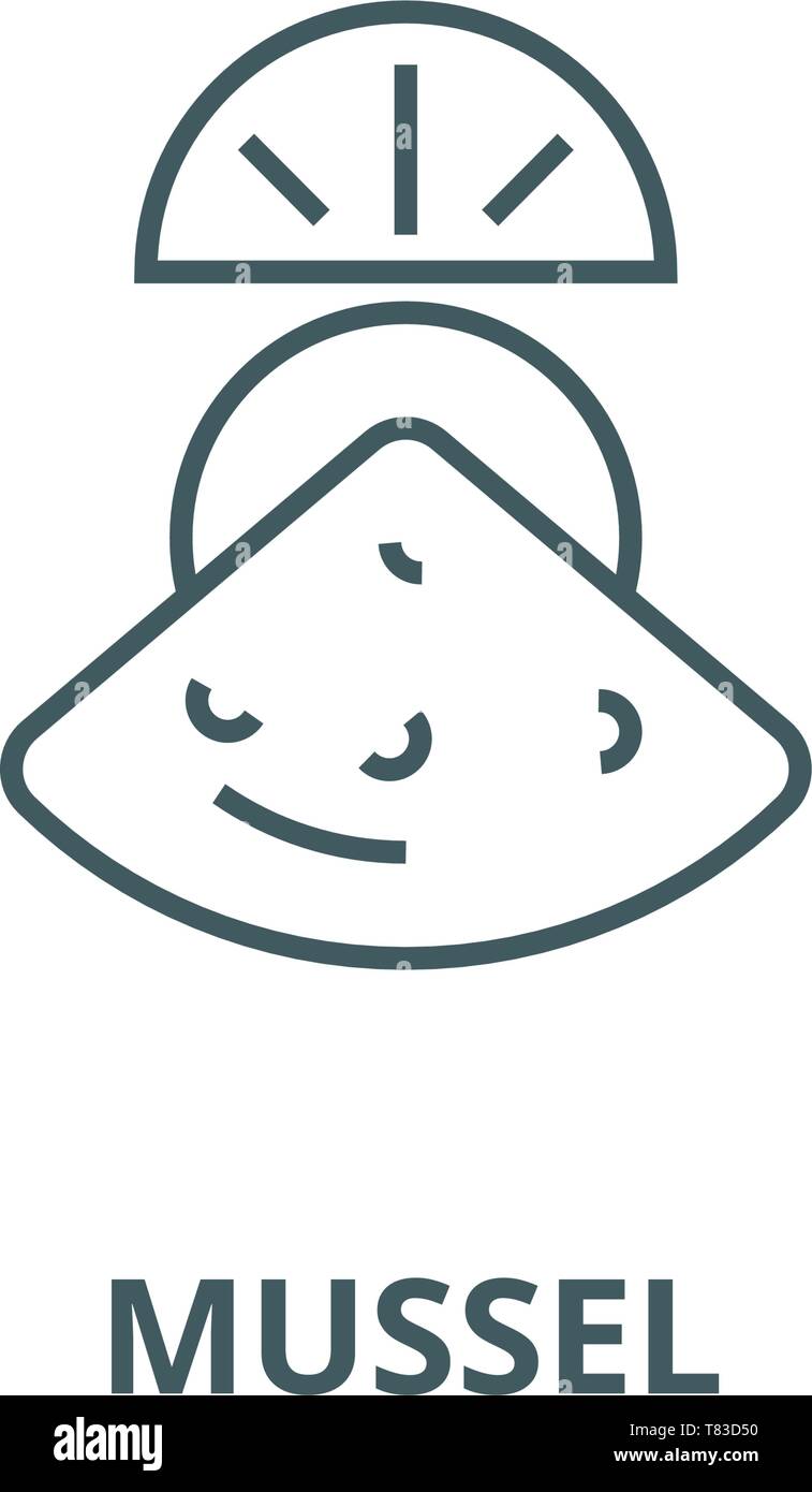 Mussel vector line icon, linear concept, outline sign, symbol Stock ...