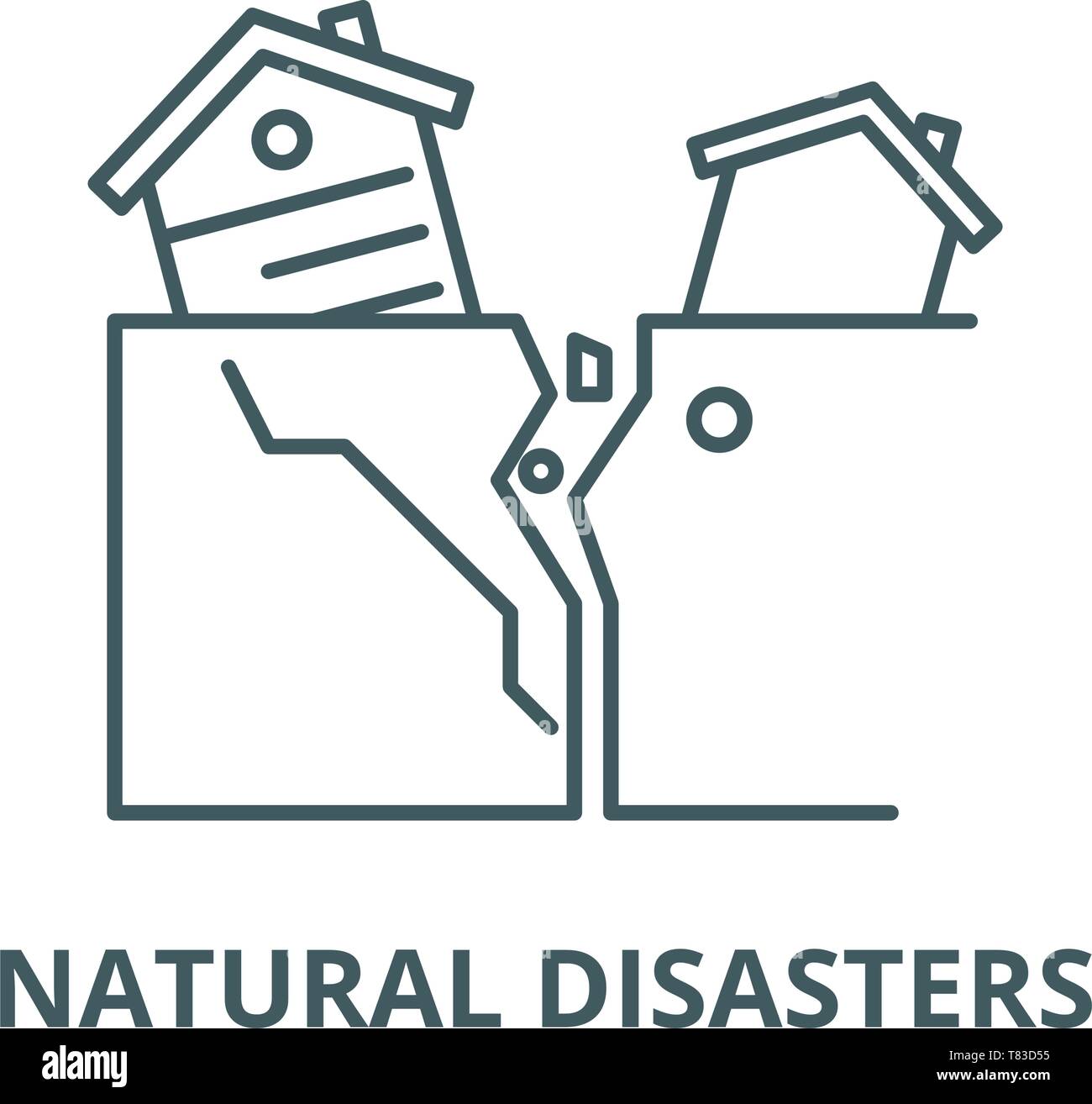 Natural disasters vector line icon, linear concept, outline sign ...