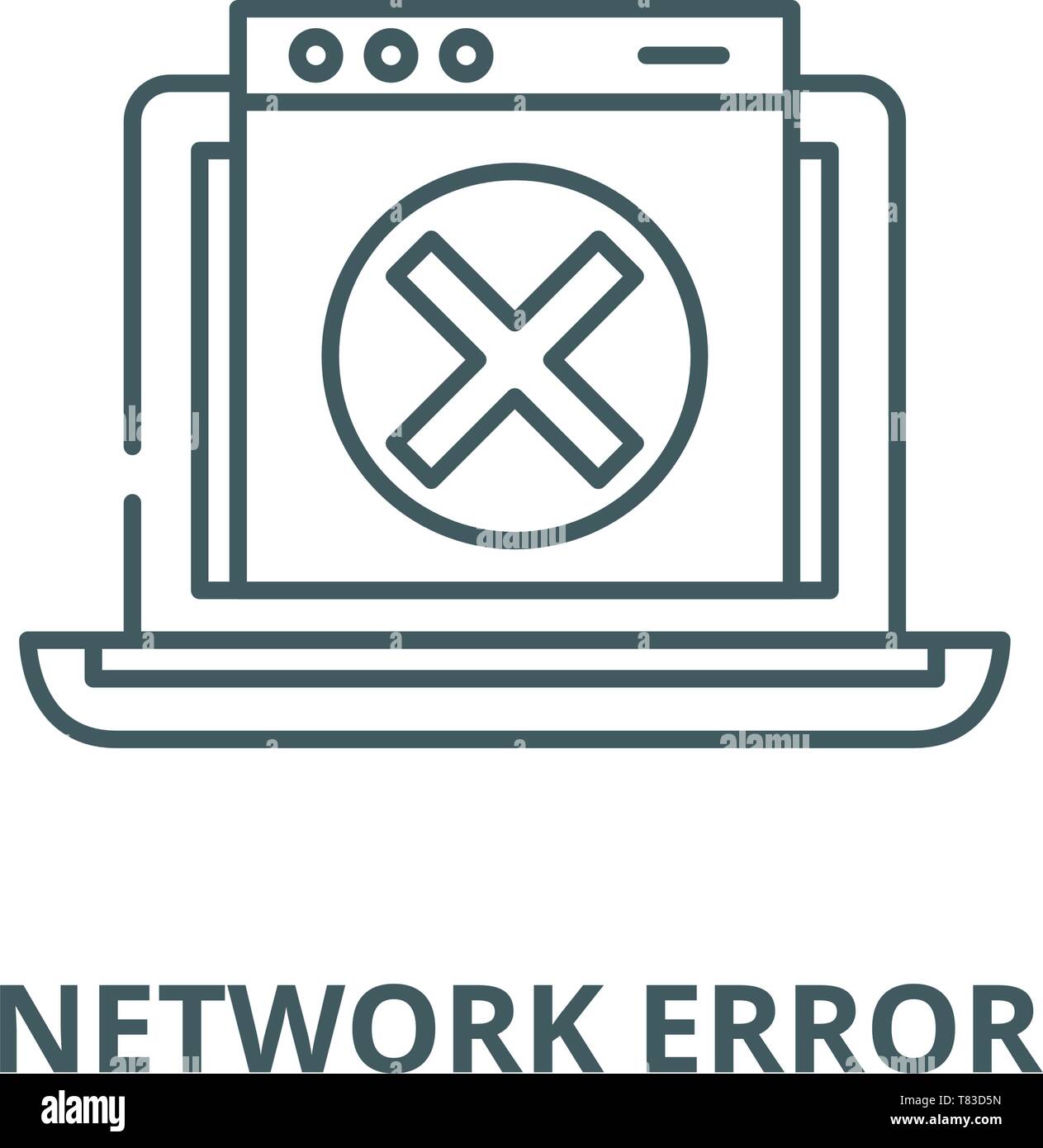 Network error vector line icon, linear concept, outline sign, symbol ...