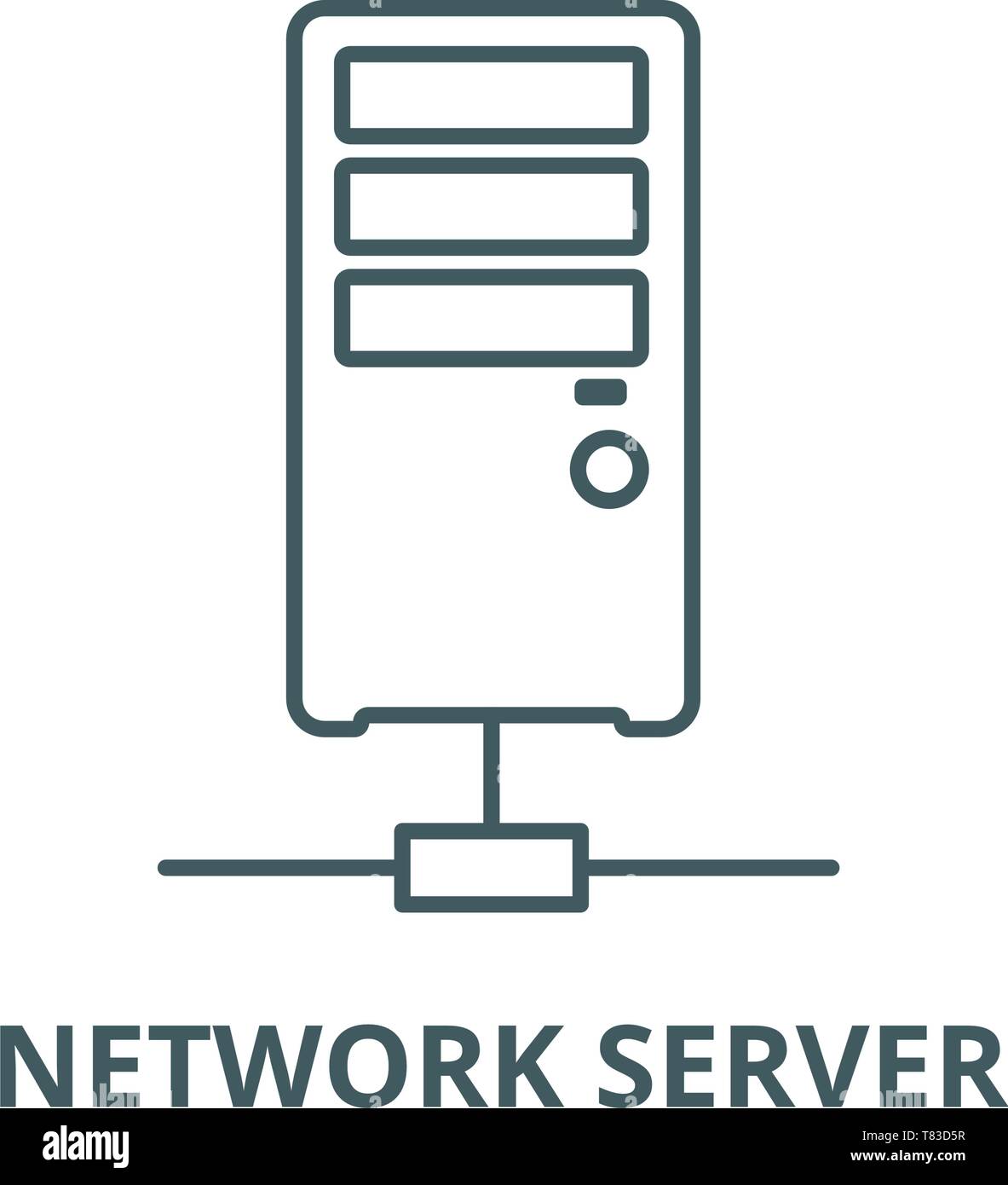 Network server vector line icon, linear concept, outline sign, symbol ...