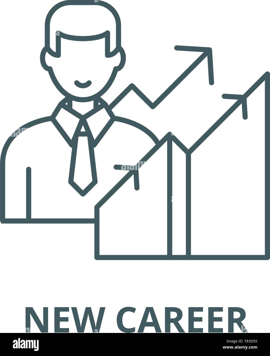 New career vector line icon, linear concept, outline sign, symbol Stock ...