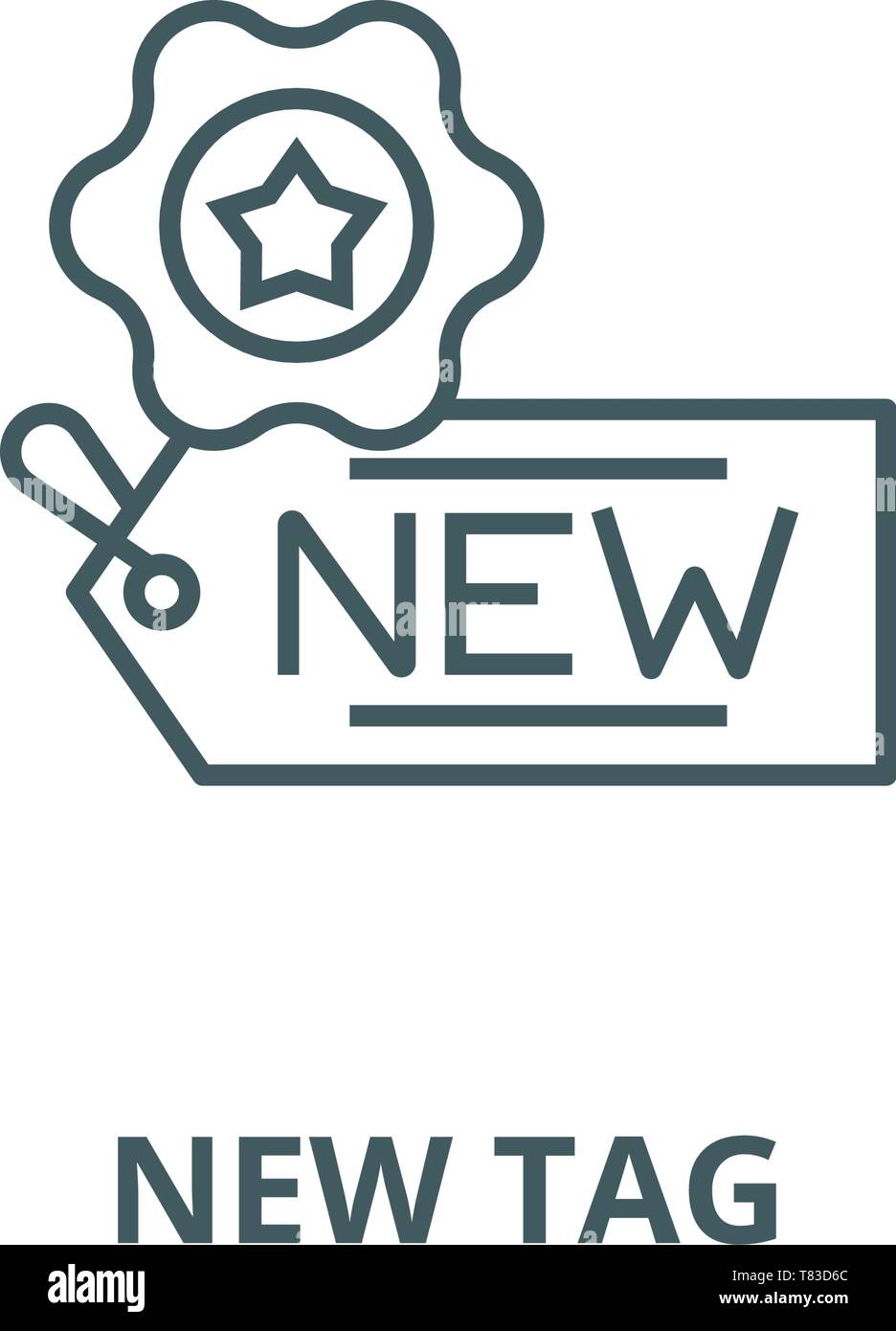 New tag vector line icon, linear concept, outline sign, symbol Stock ...