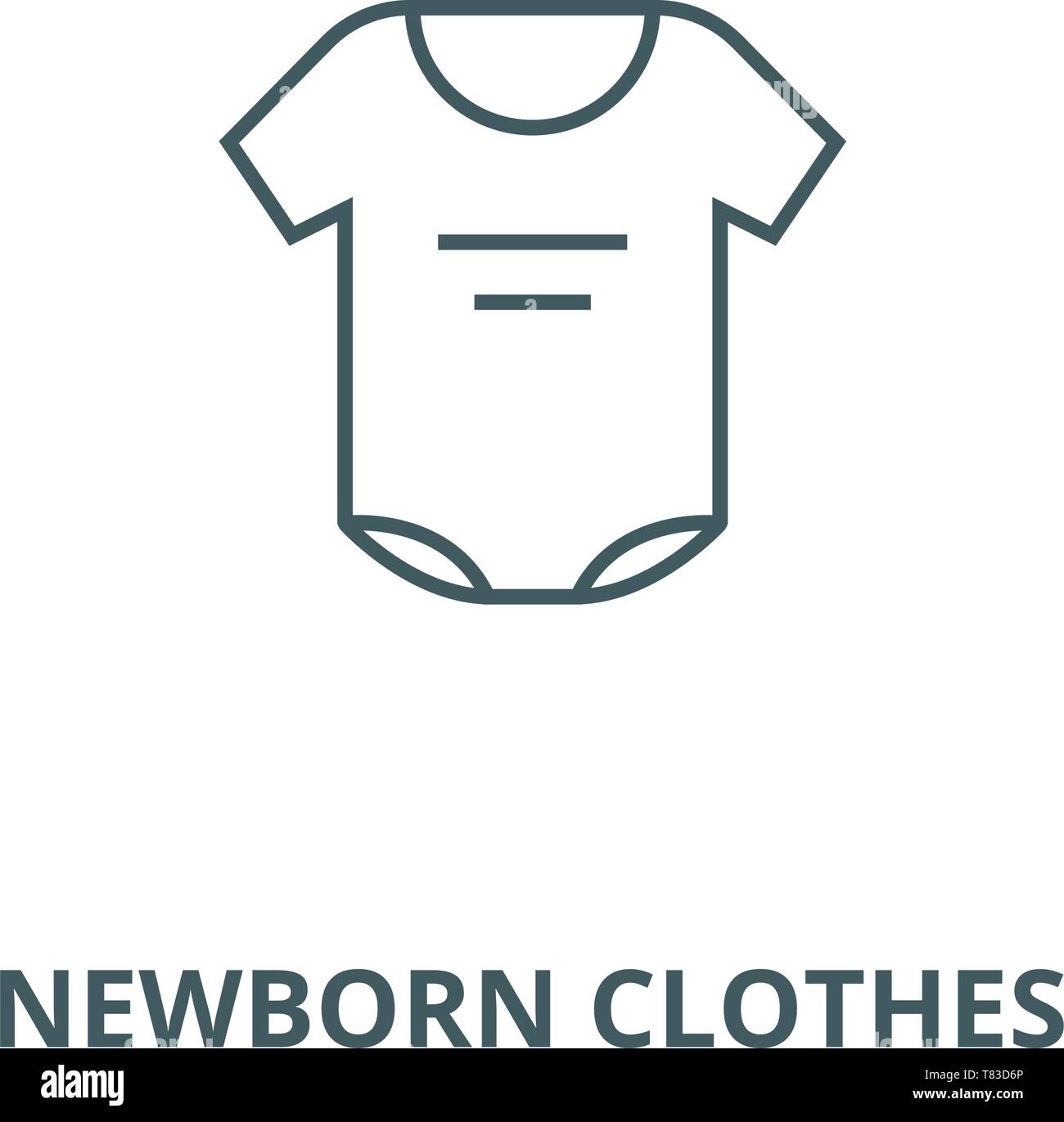 Newborn clothes vector line icon, linear concept, outline sign, symbol ...