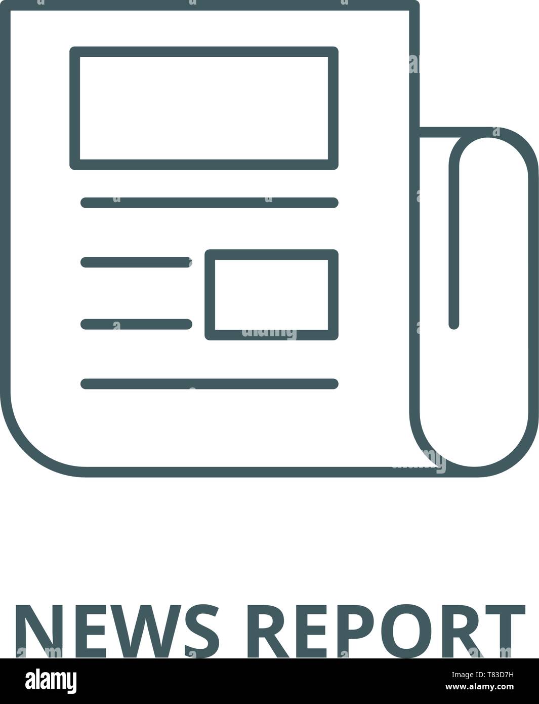 News report vector line icon, linear concept, outline sign, symbol ...