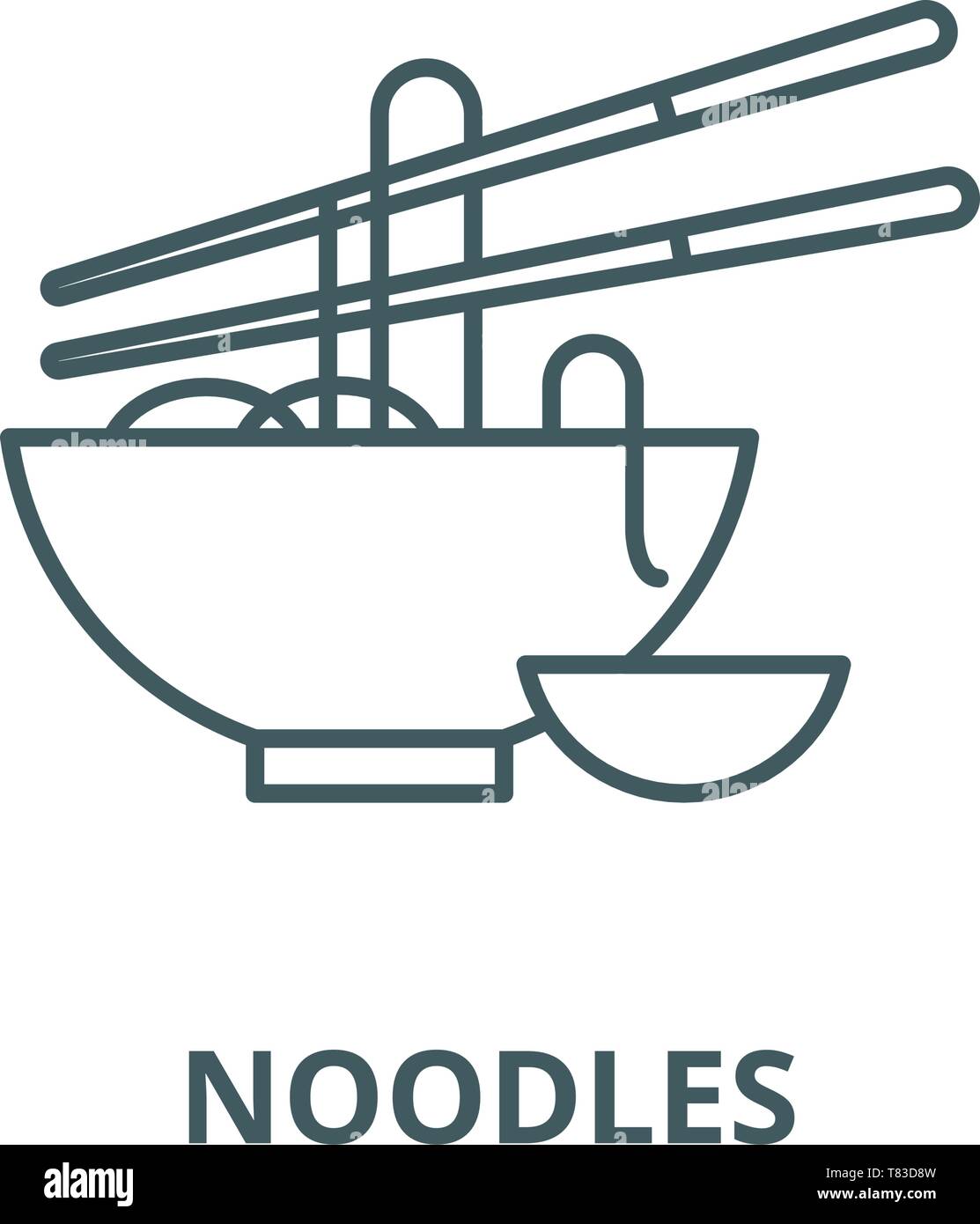 Noodles vector line icon, linear concept, outline sign, symbol Stock ...