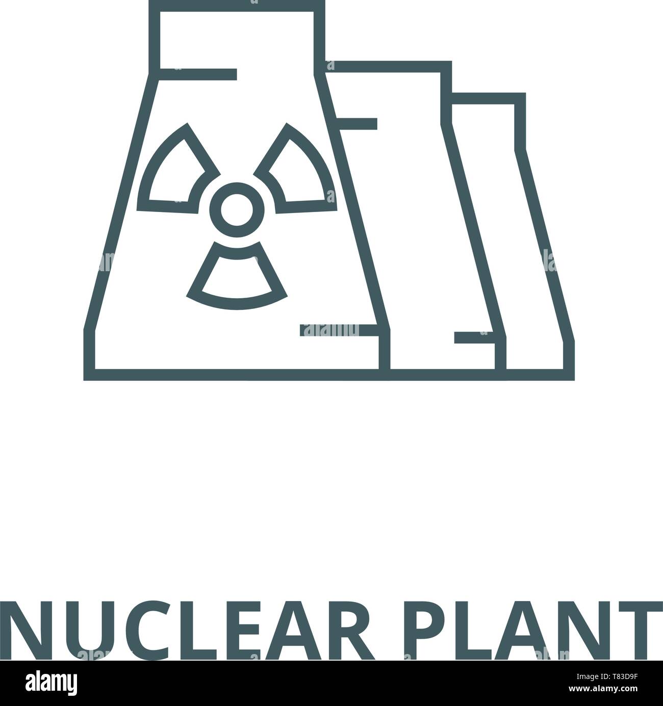 Nuclear plant vector line icon, linear concept, outline sign, symbol ...
