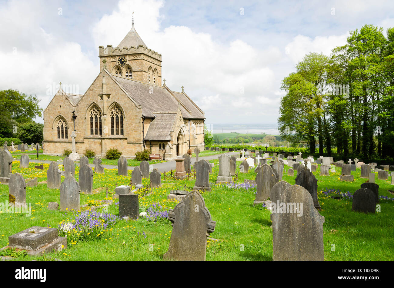 Halkyn, UK - May 3, 2019: The Church of St Mary the Virgin, Halkyn is ...