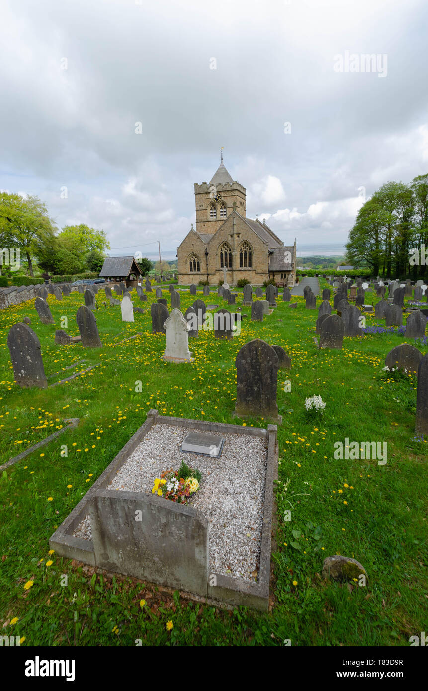 Halkyn, UK - May 3, 2019: The Church of St Mary the Virgin, Halkyn is ...