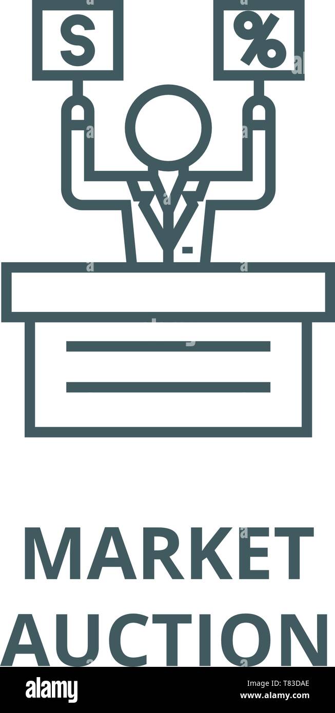 Offer,market,auction vector line icon, linear concept, outline sign ...
