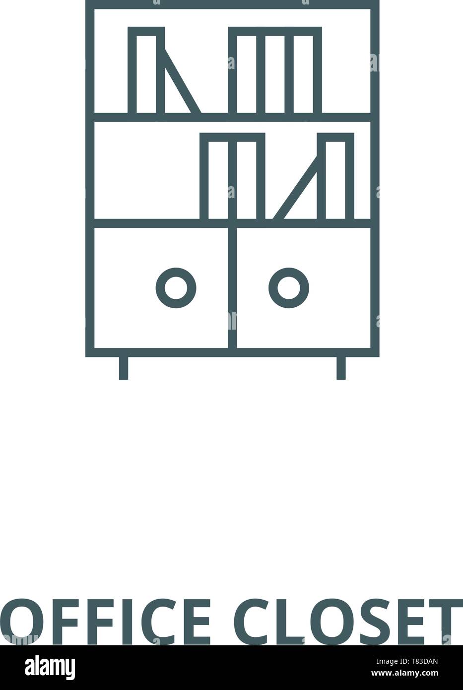 Office closet vector line icon, linear concept, outline sign, symbol ...