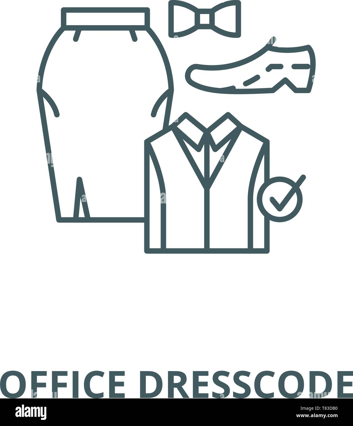 Office dresscode vector line icon, linear concept, outline sign, symbol ...