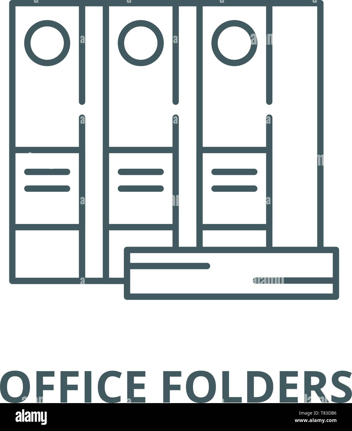 Office folders vector line icon, linear concept, outline sign, symbol ...