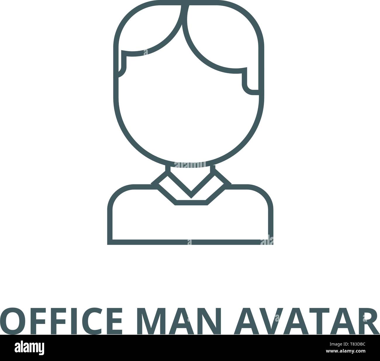 Office man avatar vector line icon, linear concept, outline sign ...