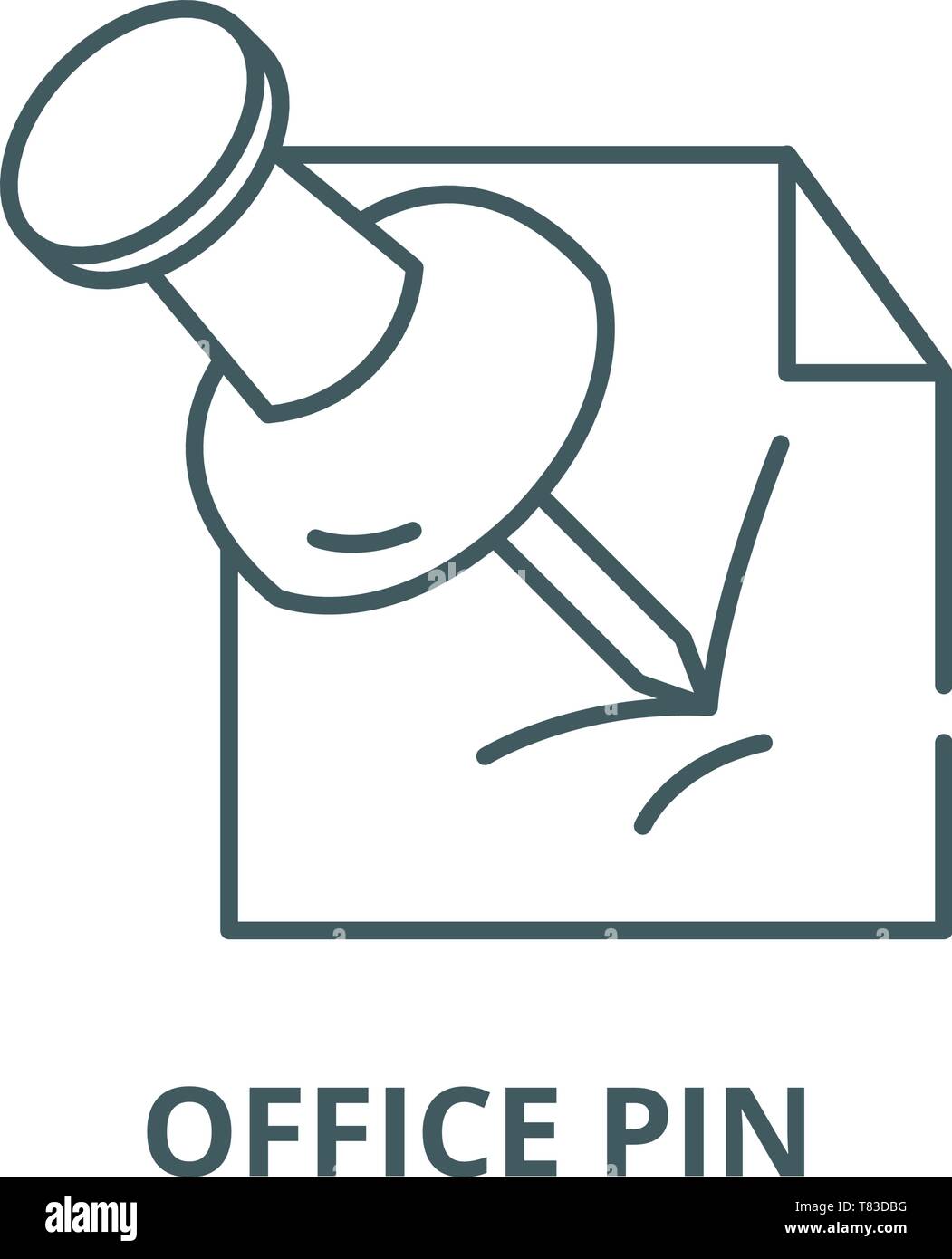 Office pin vector line icon, linear concept, outline sign, symbol Stock ...