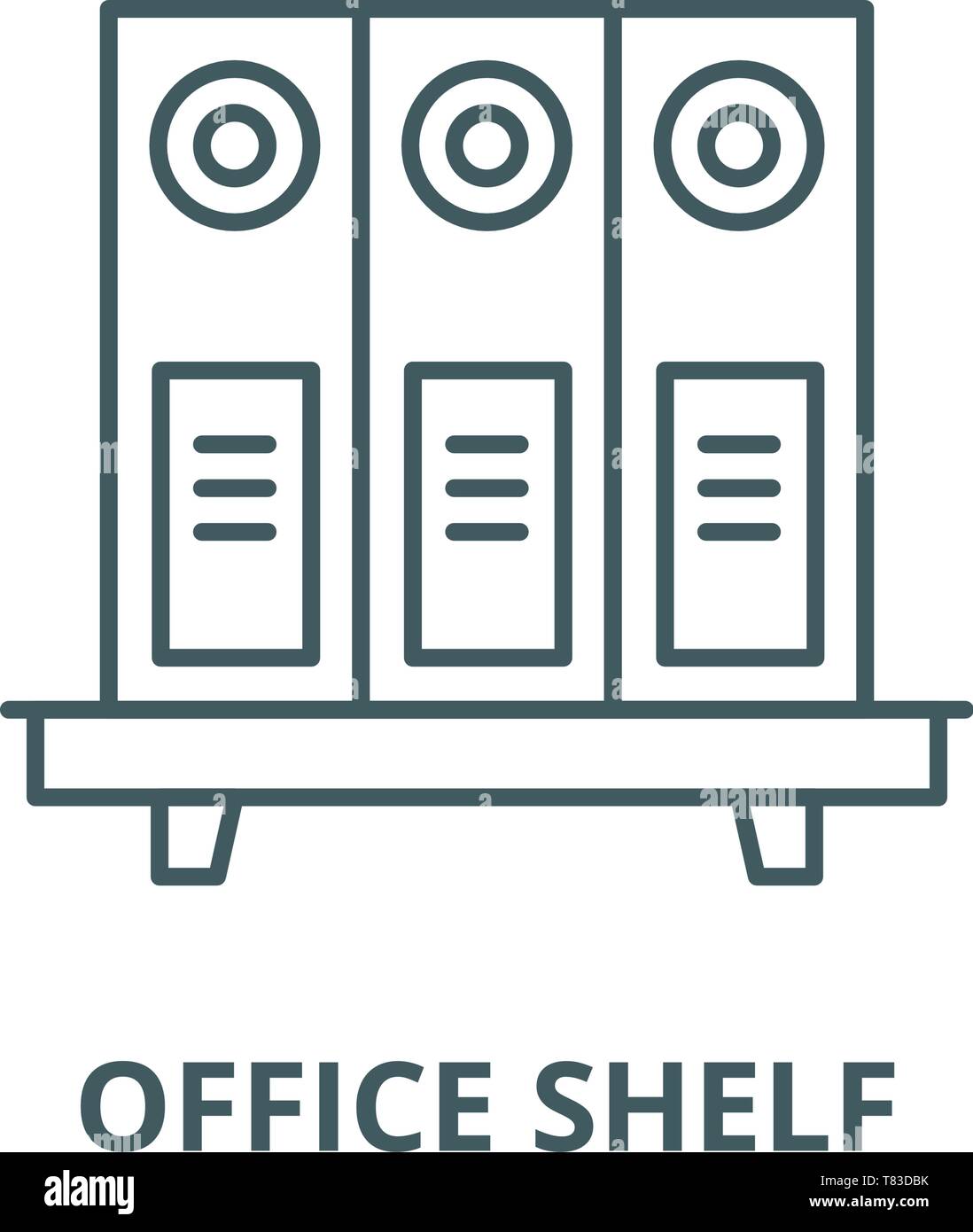 Office shelf vector line icon, linear concept, outline sign, symbol ...