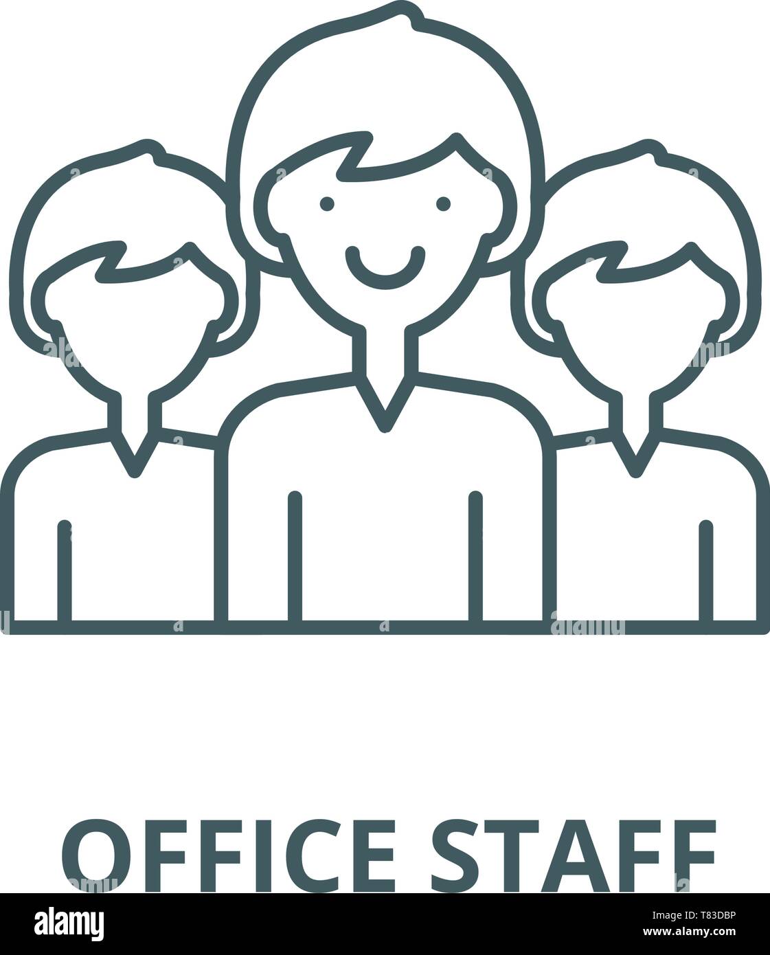 Office staff vector line icon, linear concept, outline sign, symbol Stock Vector Image & Art - Alamy