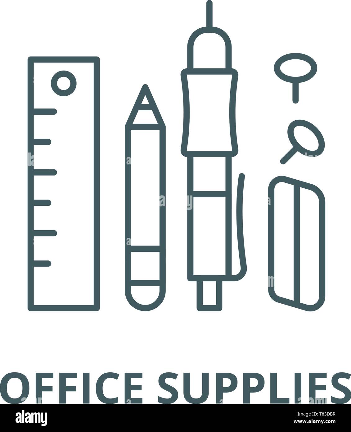 Office supplies vector line icon, linear concept, outline sign, symbol ...
