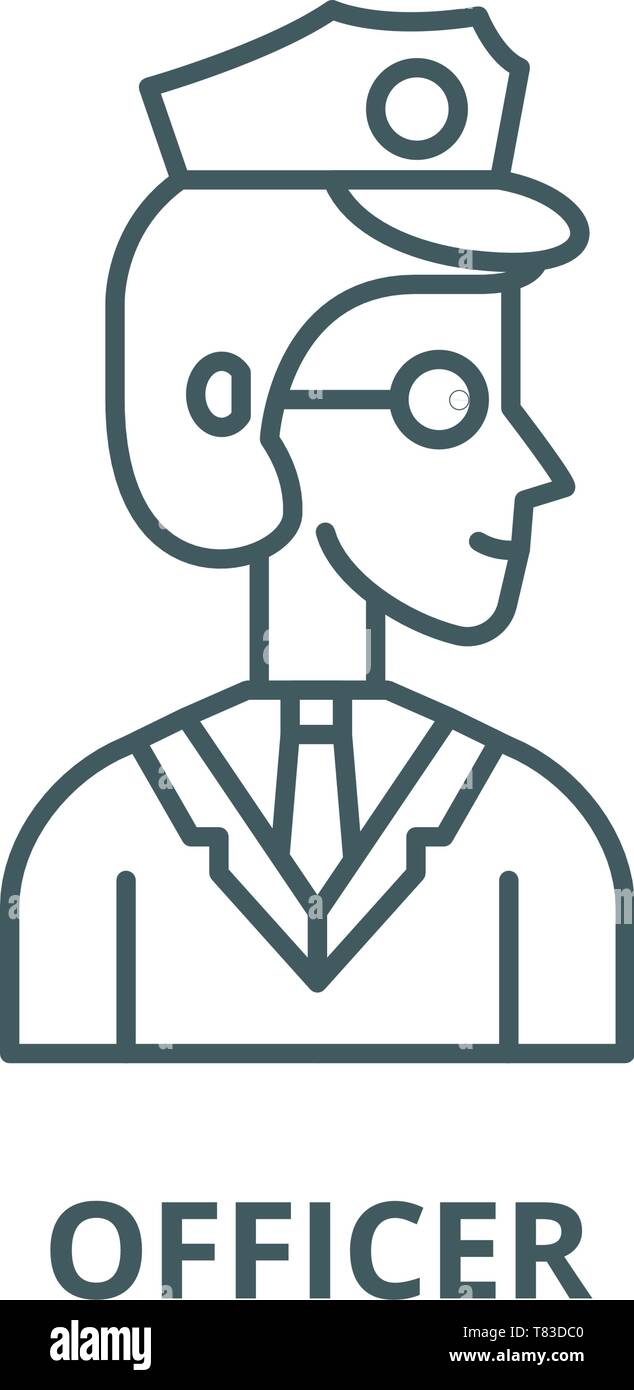 Officer vector line icon, linear concept, outline sign, symbol Stock ...