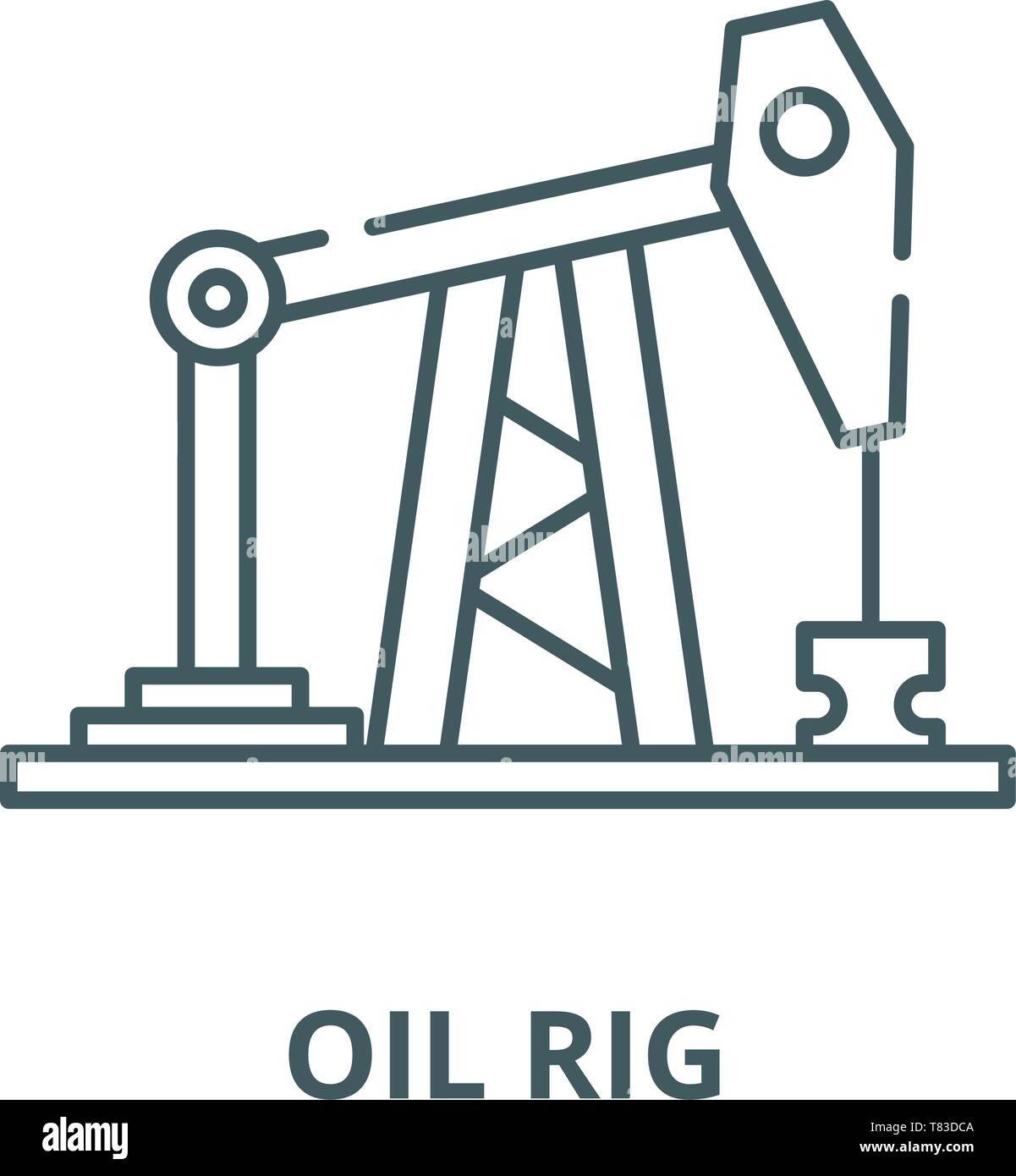 Oil rig vector line icon, linear concept, outline sign, symbol Stock ...