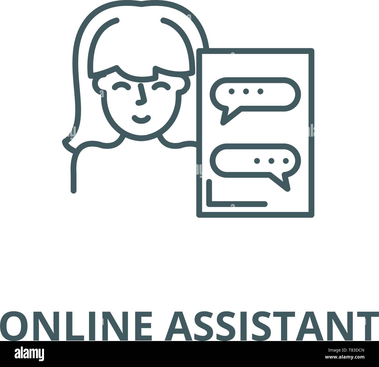 Online assistant vector line icon, linear concept, outline sign, symbol Stock Vector Image & Art ...