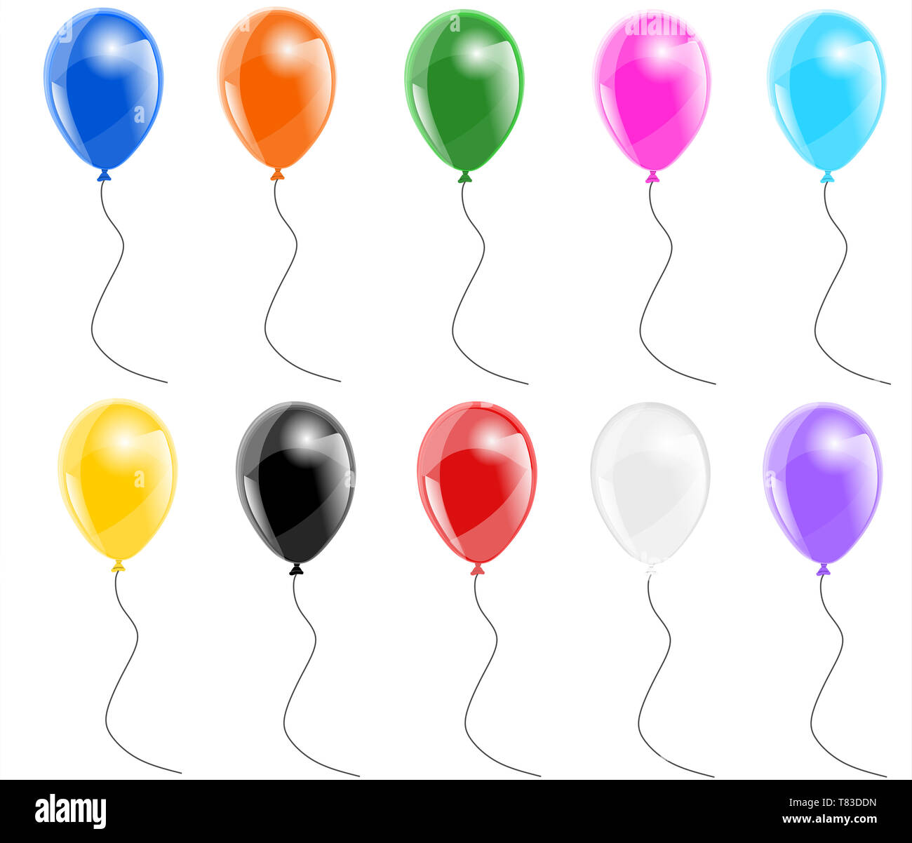 colorful balloons set Stock Photo - Alamy