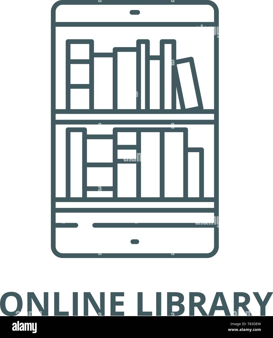 Online library vector line icon, linear concept, outline sign, symbol ...