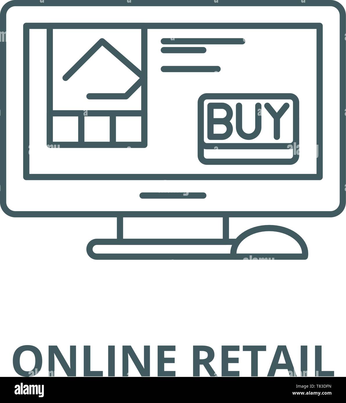 Online retail vector line icon, linear concept, outline sign, symbol ...