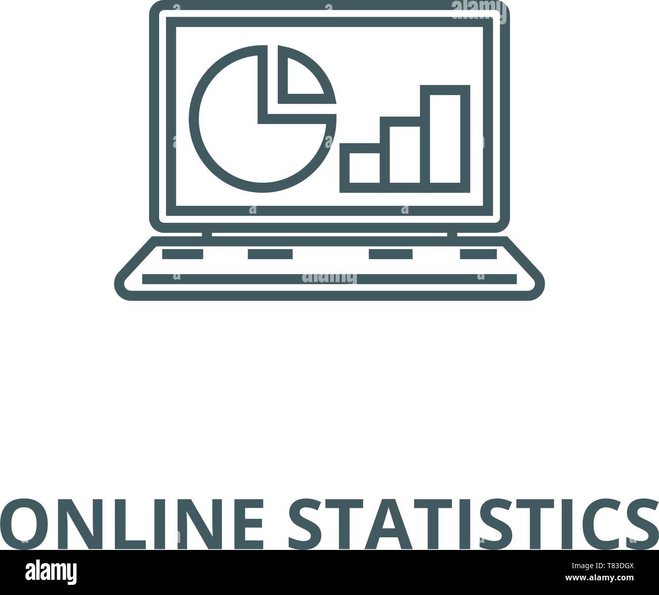 Online statistics, data analytics vector line icon, linear concept, outline sign, symbol Stock ...