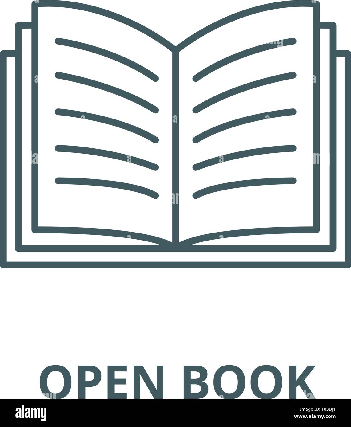 Open book vector line icon, linear concept, outline sign, symbol Stock ...