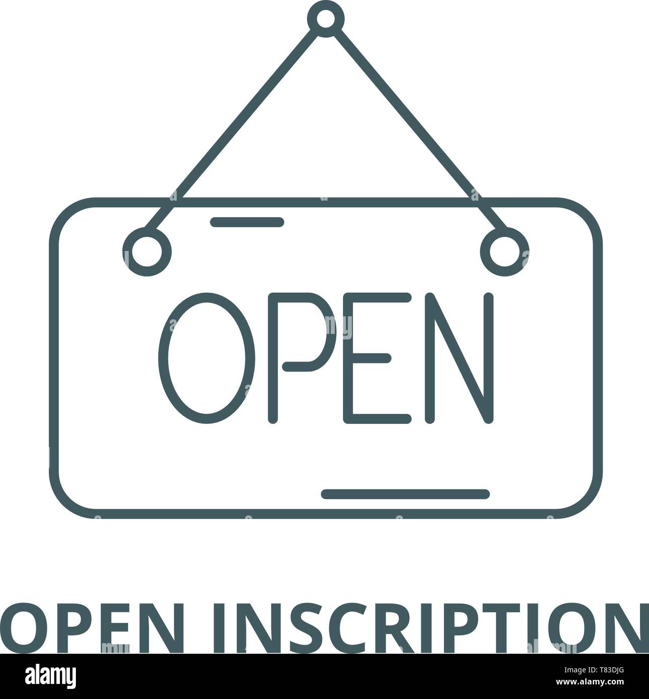 Open inscription vector line icon, linear concept, outline sign, symbol ...