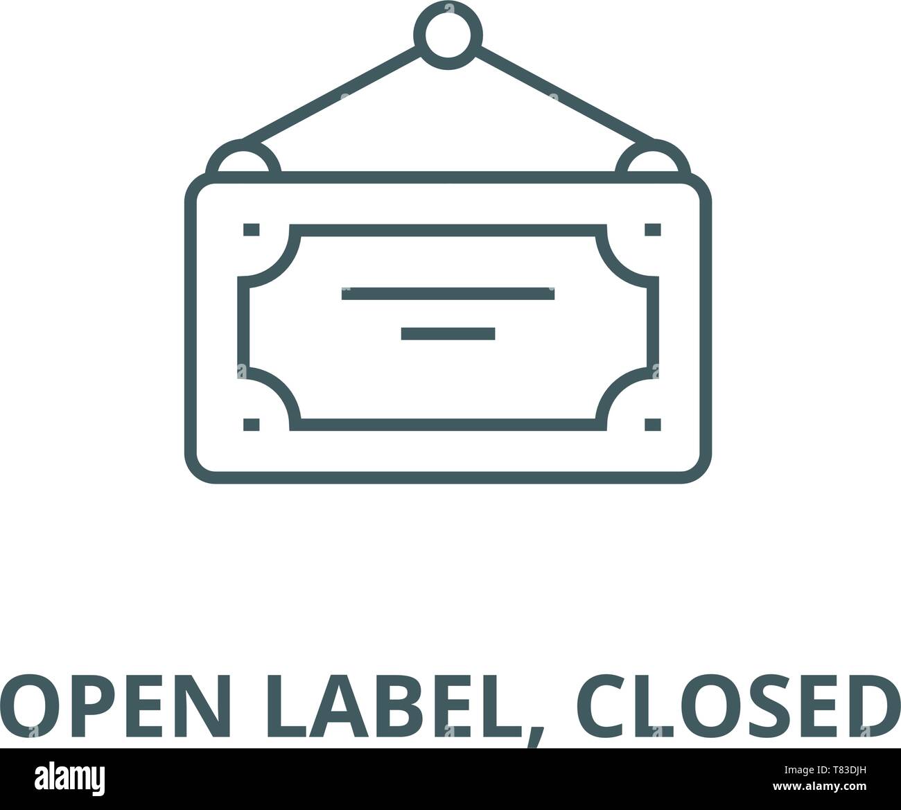 Open label, closed vector line icon, linear concept, outline sign ...