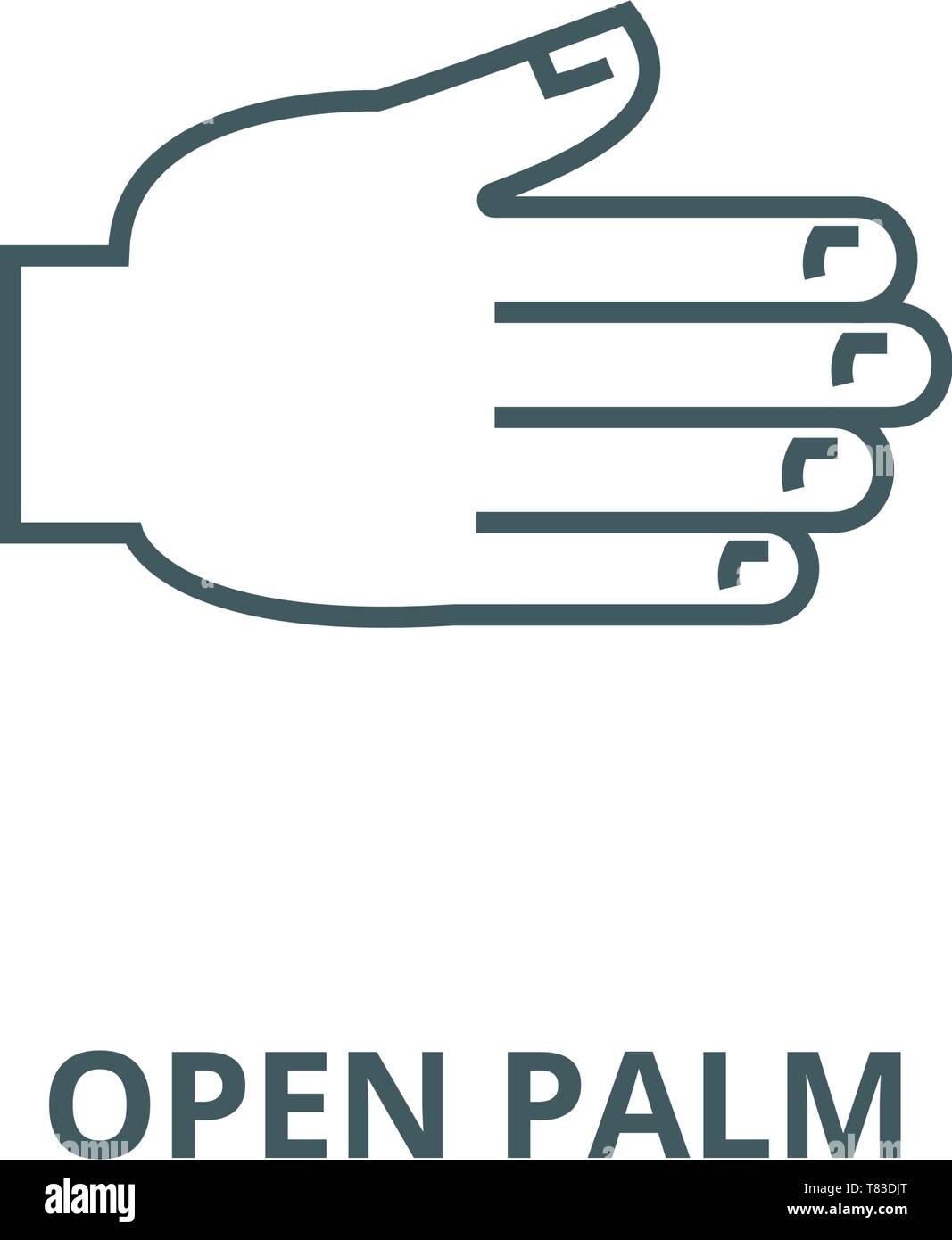 Open palm vector line icon, linear concept, outline sign, symbol Stock ...