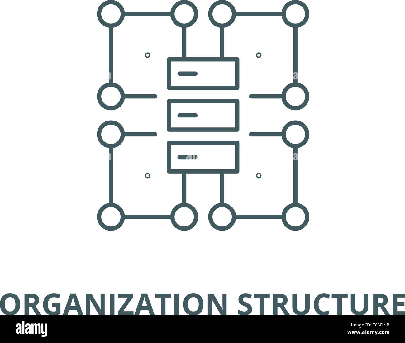 Organization structure vector line icon, linear concept, outline sign ...