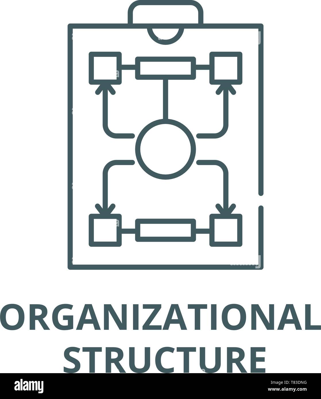 Organizational structure vector line icon, linear concept, outline sign ...