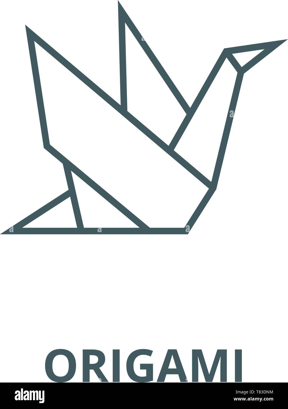 Origami vector line icon, linear concept, outline sign, symbol Stock ...