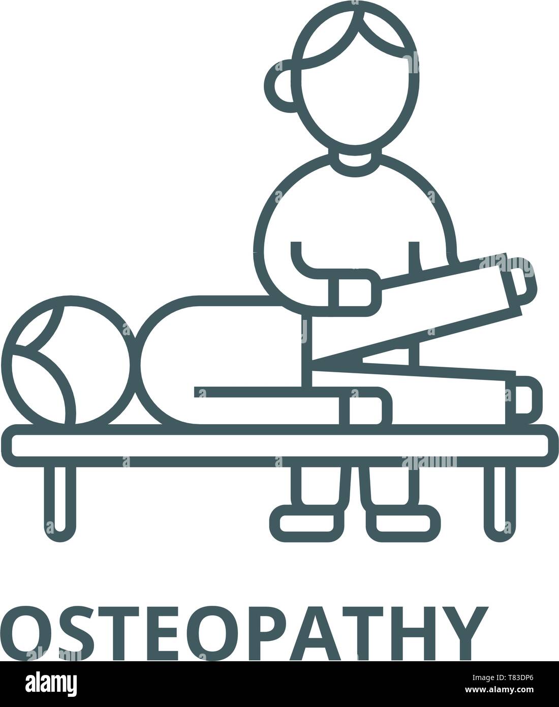 Osteopathy,manual therapy,massage vector line icon, linear concept ...