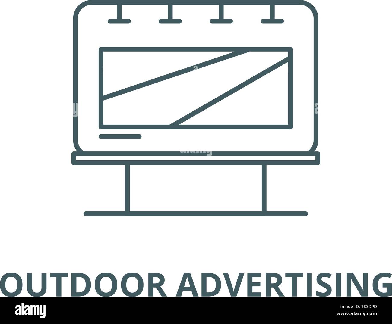 Outdoor advertising vector line icon, linear concept, outline sign ...