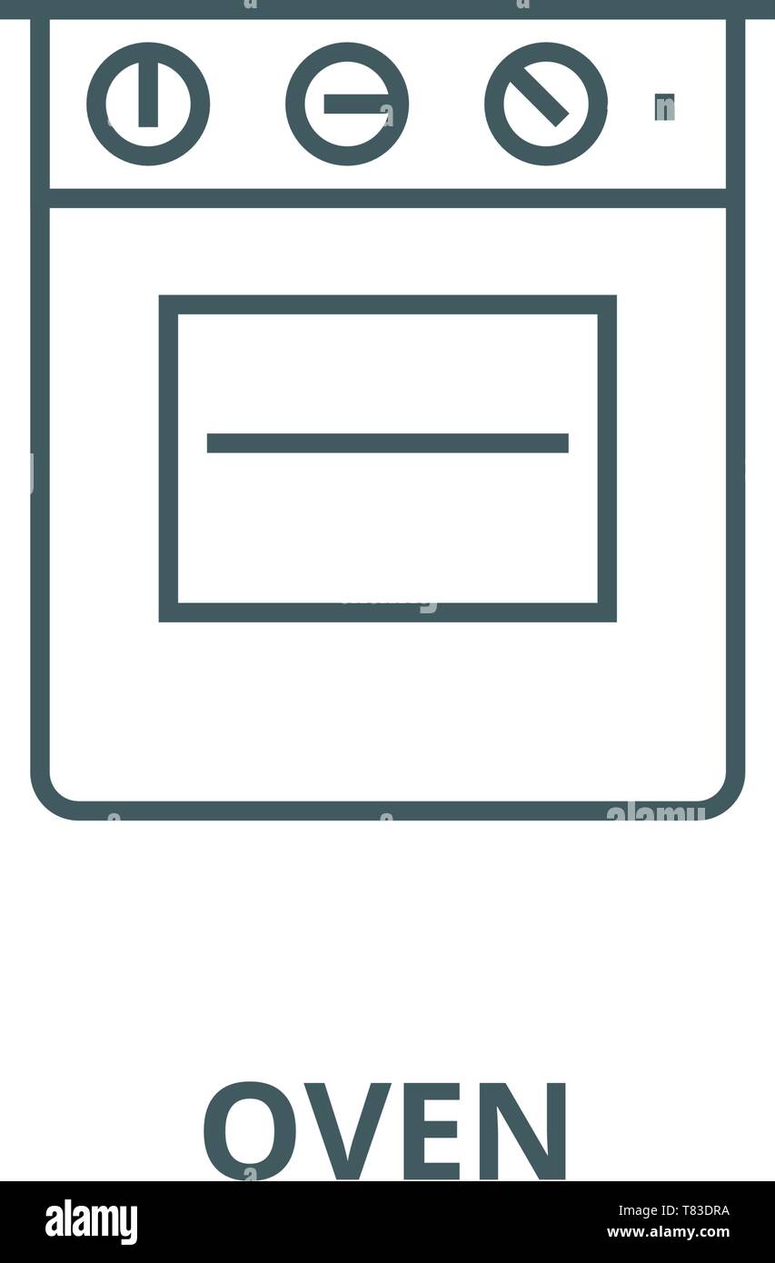 Oven vector line icon, linear concept, outline sign, symbol Stock ...