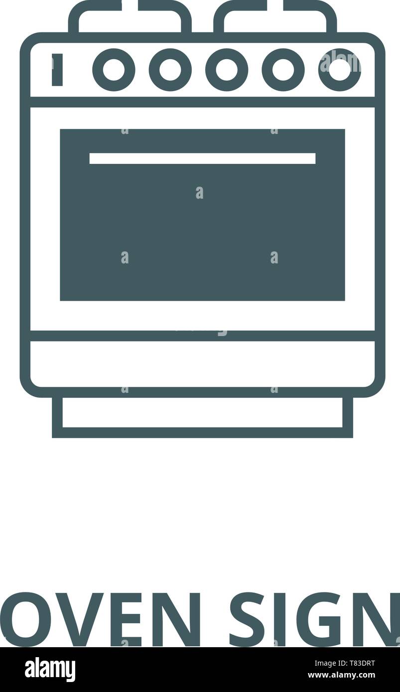 Oven sign vector line icon, linear concept, outline sign, symbol Stock ...