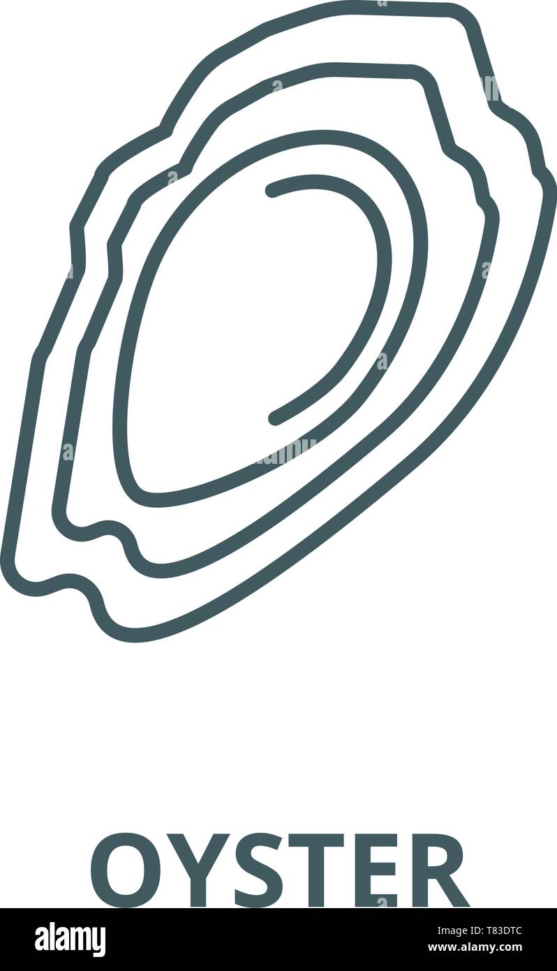 Oyster vector line icon, linear concept, outline sign, symbol Stock ...