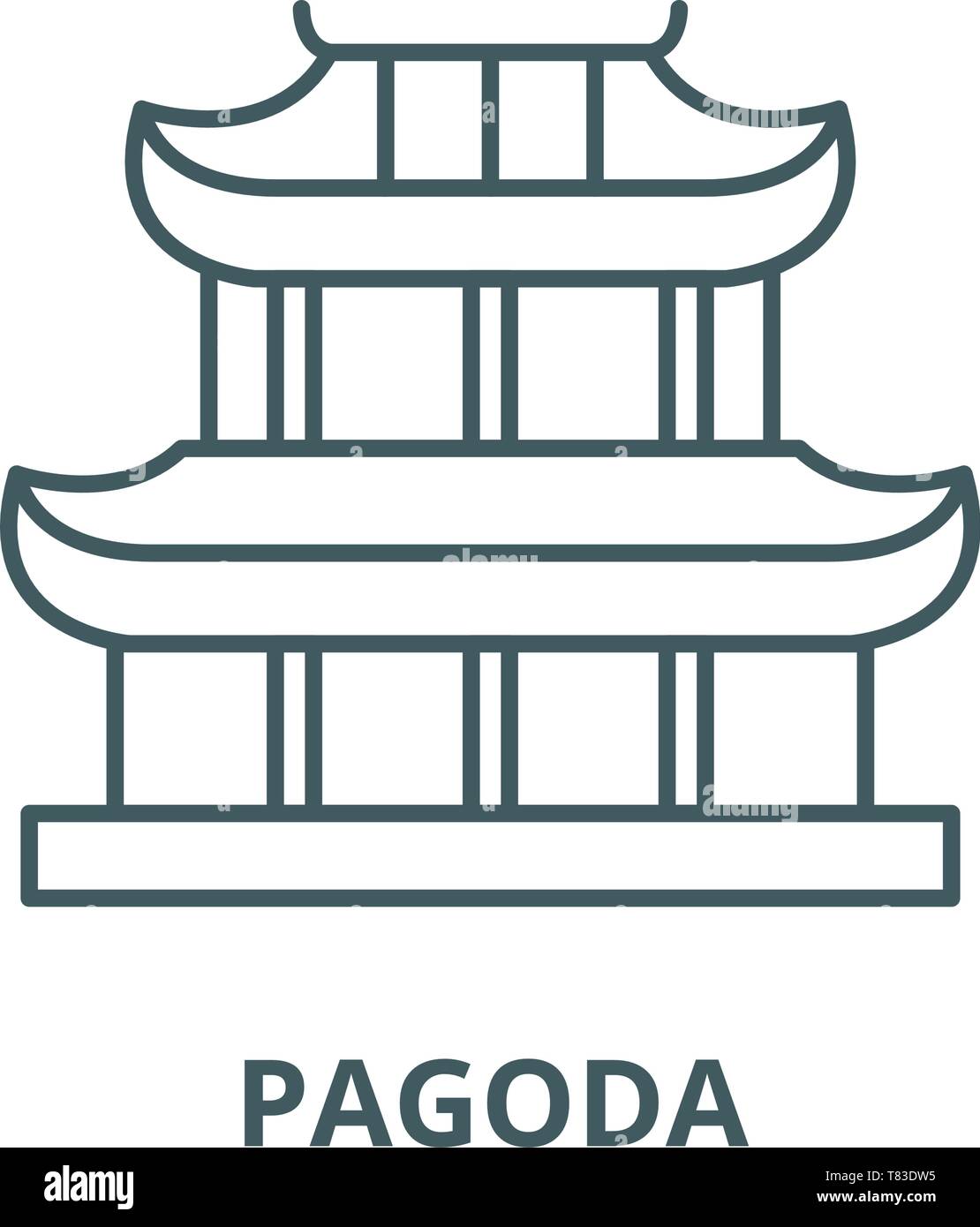 Pagoda vector line icon, linear concept, outline sign, symbol Stock ...