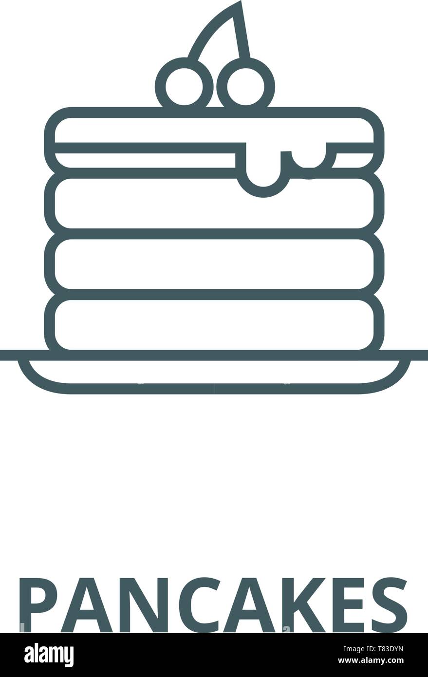 Pancakes vector line icon, linear concept, outline sign, symbol Stock ...