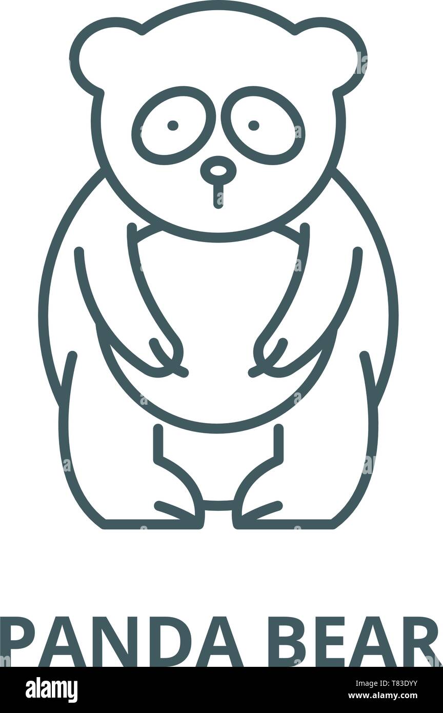 Panda bear vector line icon, linear concept, outline sign, symbol Stock ...