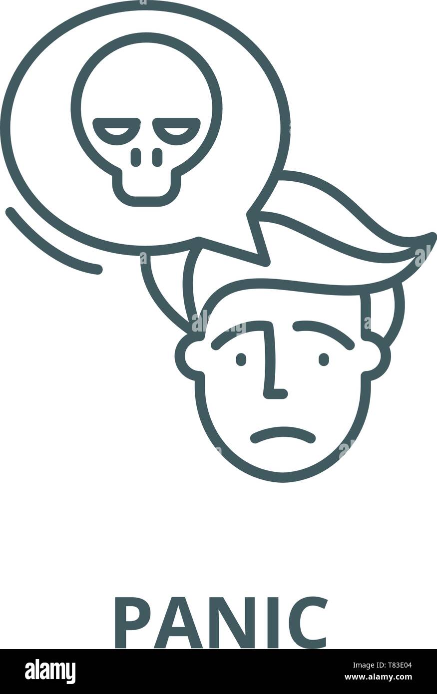 Panic vector line icon, linear concept, outline sign, symbol Stock ...