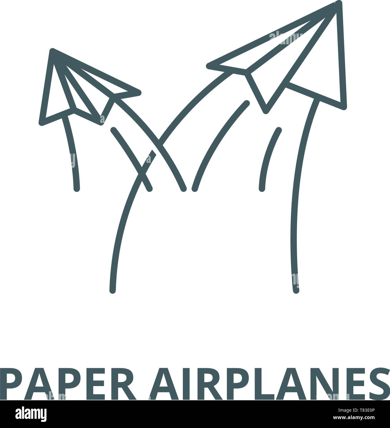 Paper airplanes vector line icon, linear concept, outline sign, symbol ...