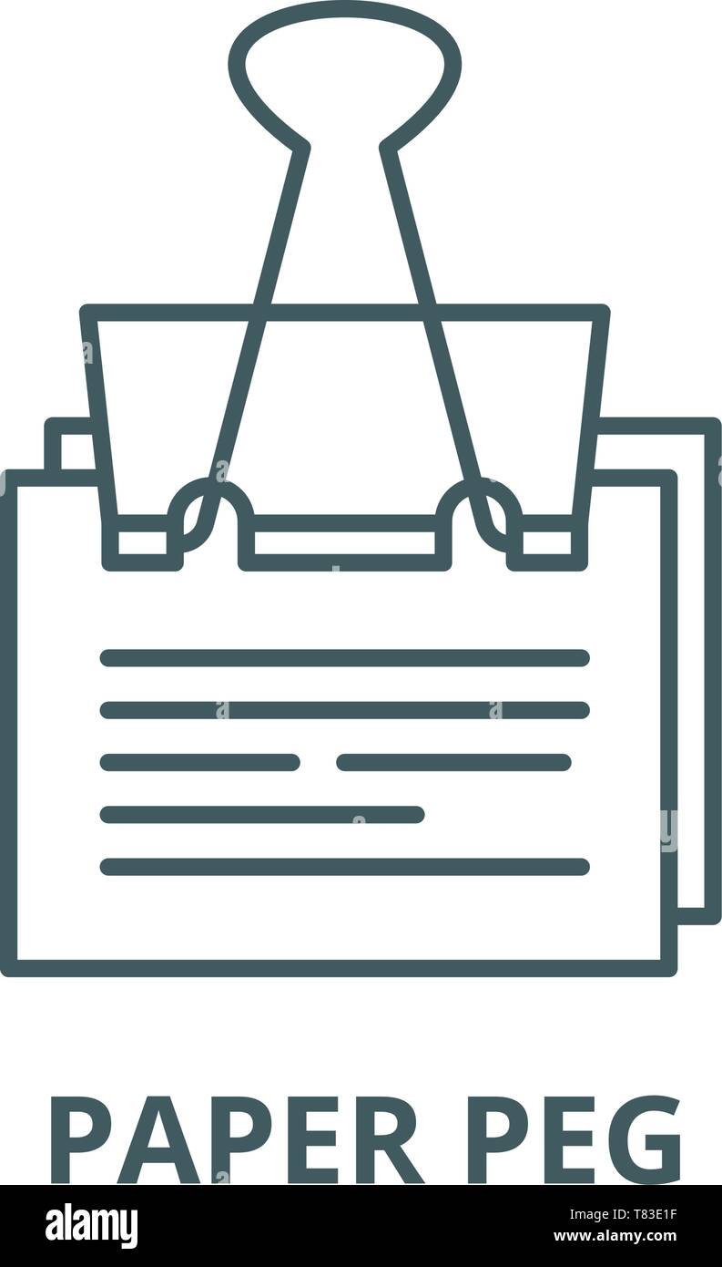 Paper peg vector line icon, linear concept, outline sign, symbol Stock ...