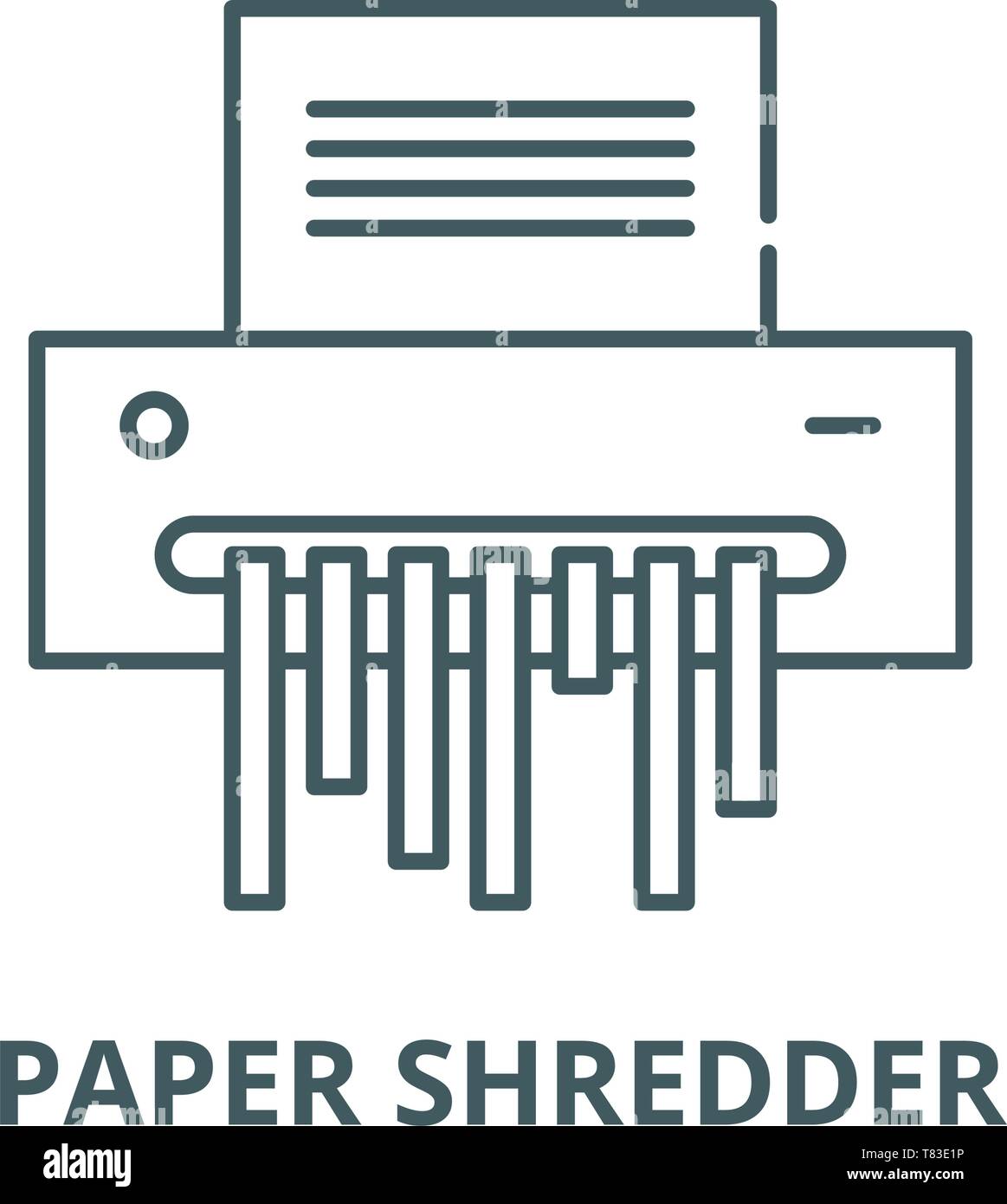 Paper shredder vector line icon, linear concept, outline sign, symbol ...