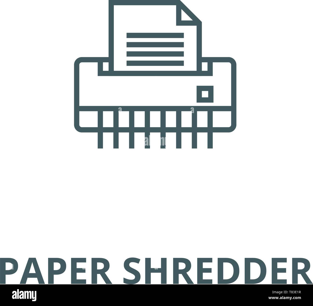 Paper shredder,office printer vector line icon, linear concept, outline ...
